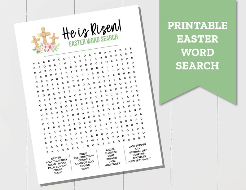 Religious Easter Word Search Christian Easter Games Easter - Etsy