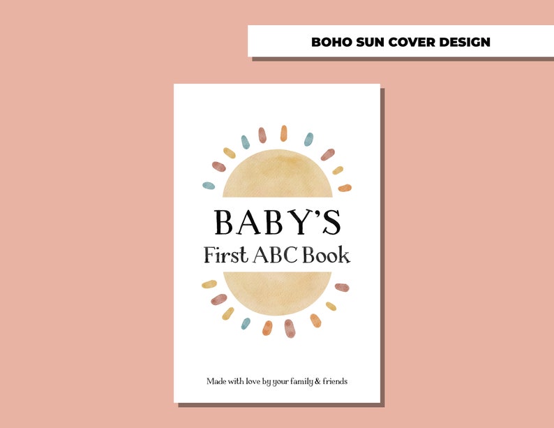 Boho Sun Baby Shower Activity Printable Baby's 1st Book - Etsy