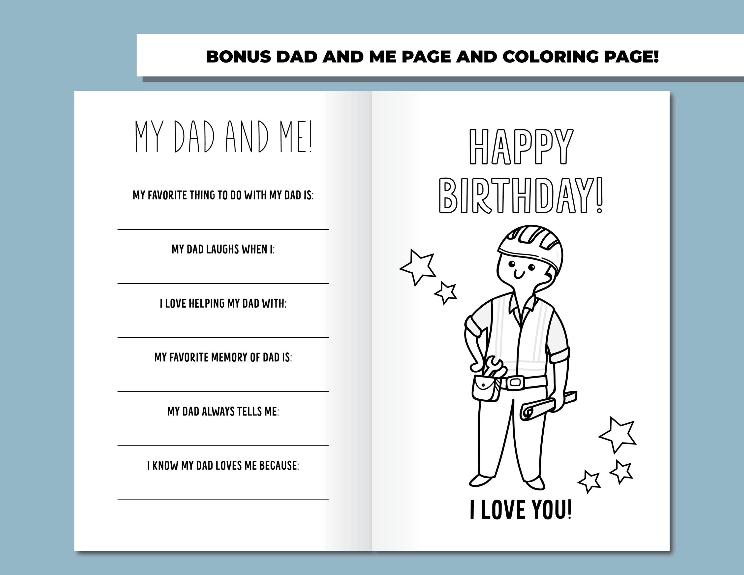 All About Dad Printable Book, Dad Birthday Gift From Kids, Printable ...