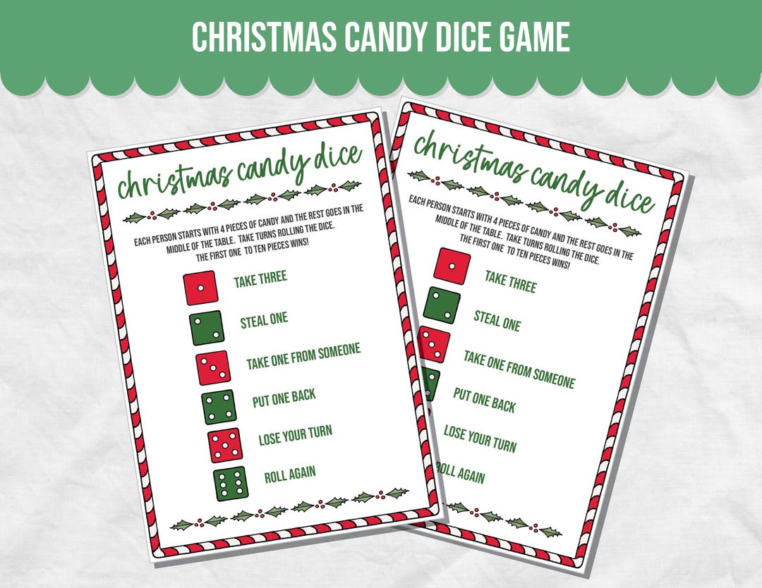 Christmas Candy Dice Game, Fun Christmas Game for Office Party, Kids ...
