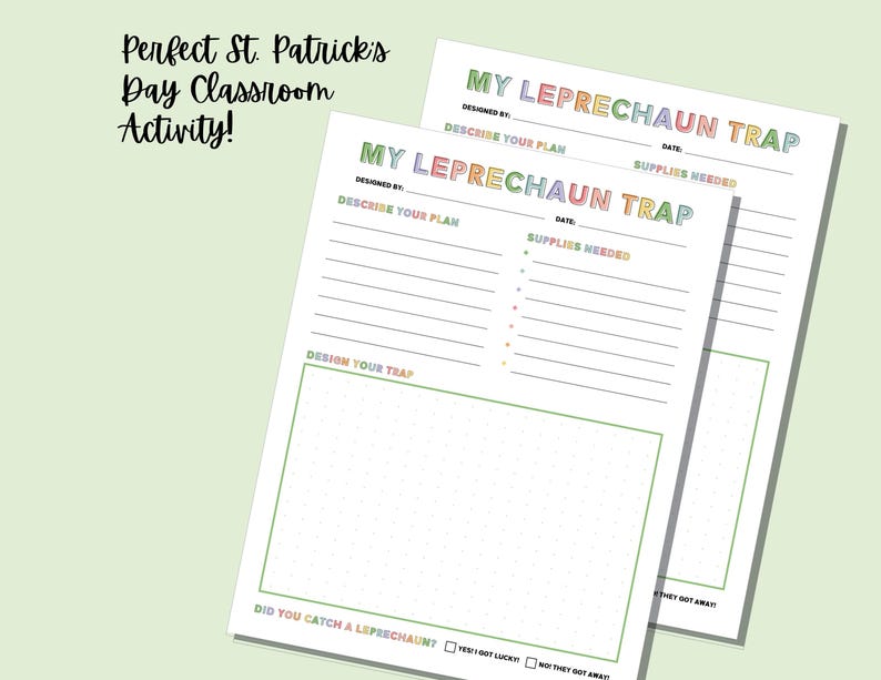 Leprechaun Trap Worksheet for St Patricks Day, Leprechaun Trap Ideas ...