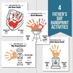 Fathers Day Handprint Art Bundle, Handprint Art Printable for Fathers ...