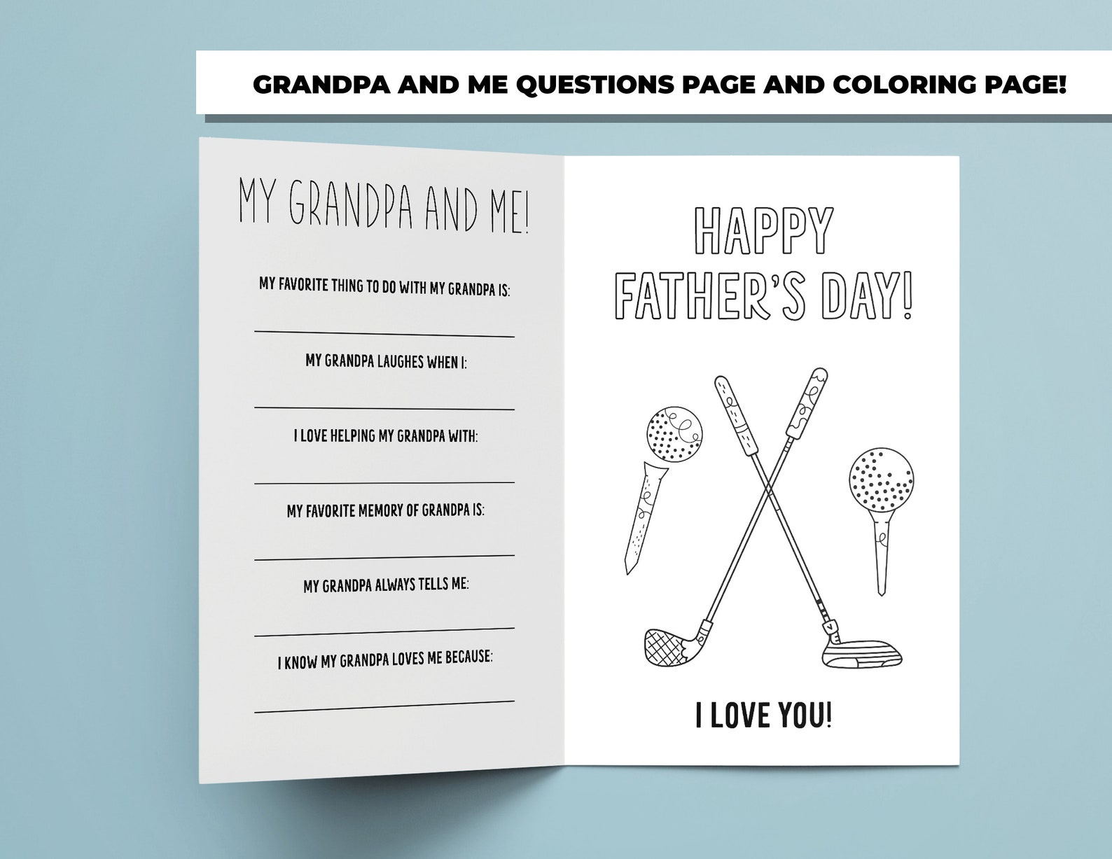 All About Grandpa Printable Book Father's Day Activity - Etsy