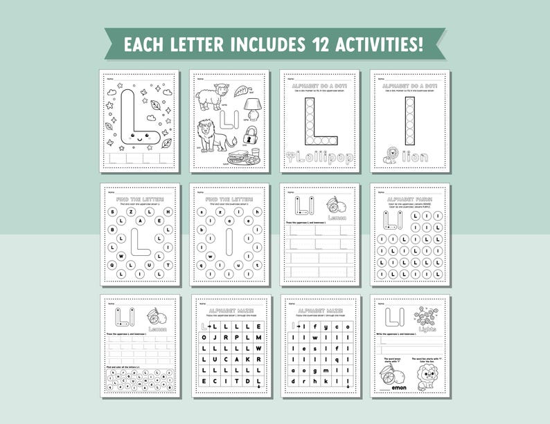 Letter of the Week Preschool Worksheet Bundle, Prewriting Worksheets to ...
