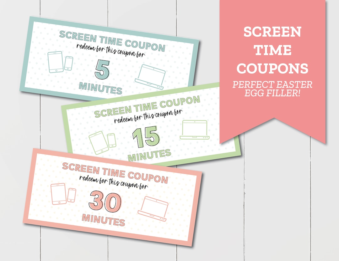 Screen Time Coupons for Kids Printable Screen Time Tickets - Etsy
