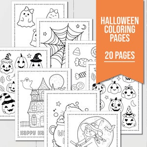 Halloween Coloring Page Bundle for Kids - 20 Spooky and Fun Printable ...
