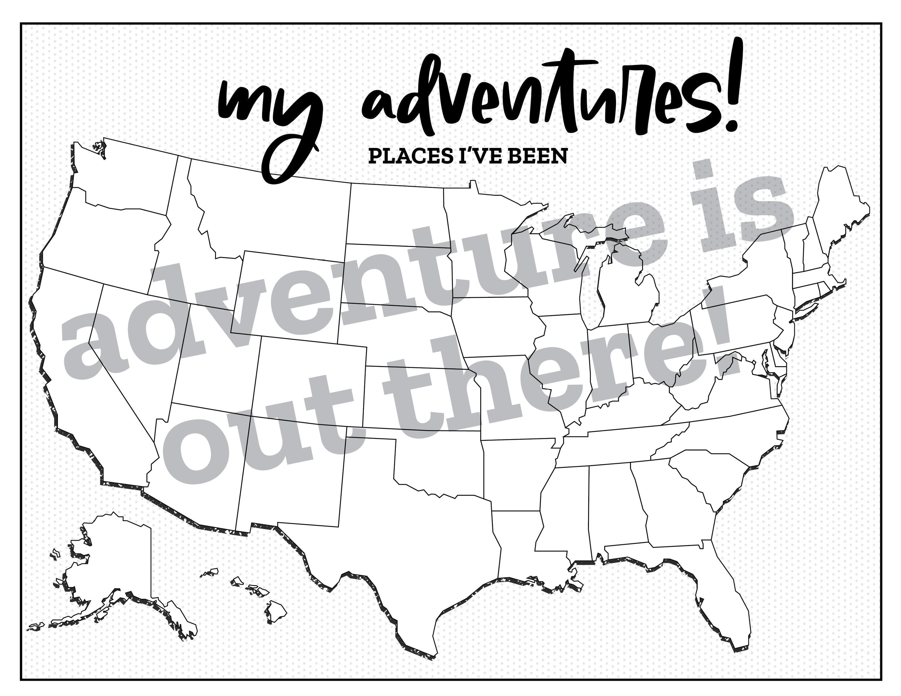 Places I've Been Map, United States Map, States I’ve Visited, My ...