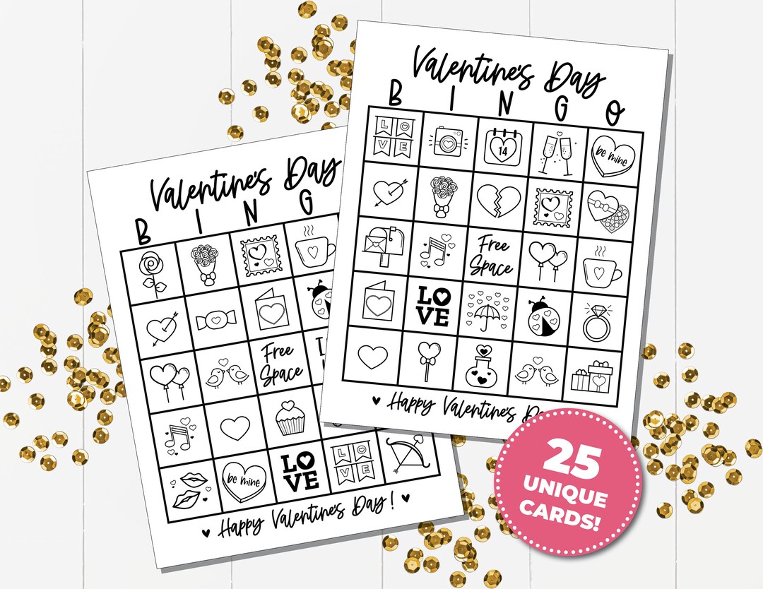 Valentine's Day BINGO Game, Printable Game for Classroom Activity, Love ...