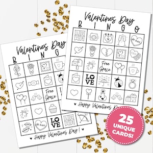 Valentine's Day BINGO Game, Printable Game for Classroom Activity, Love ...