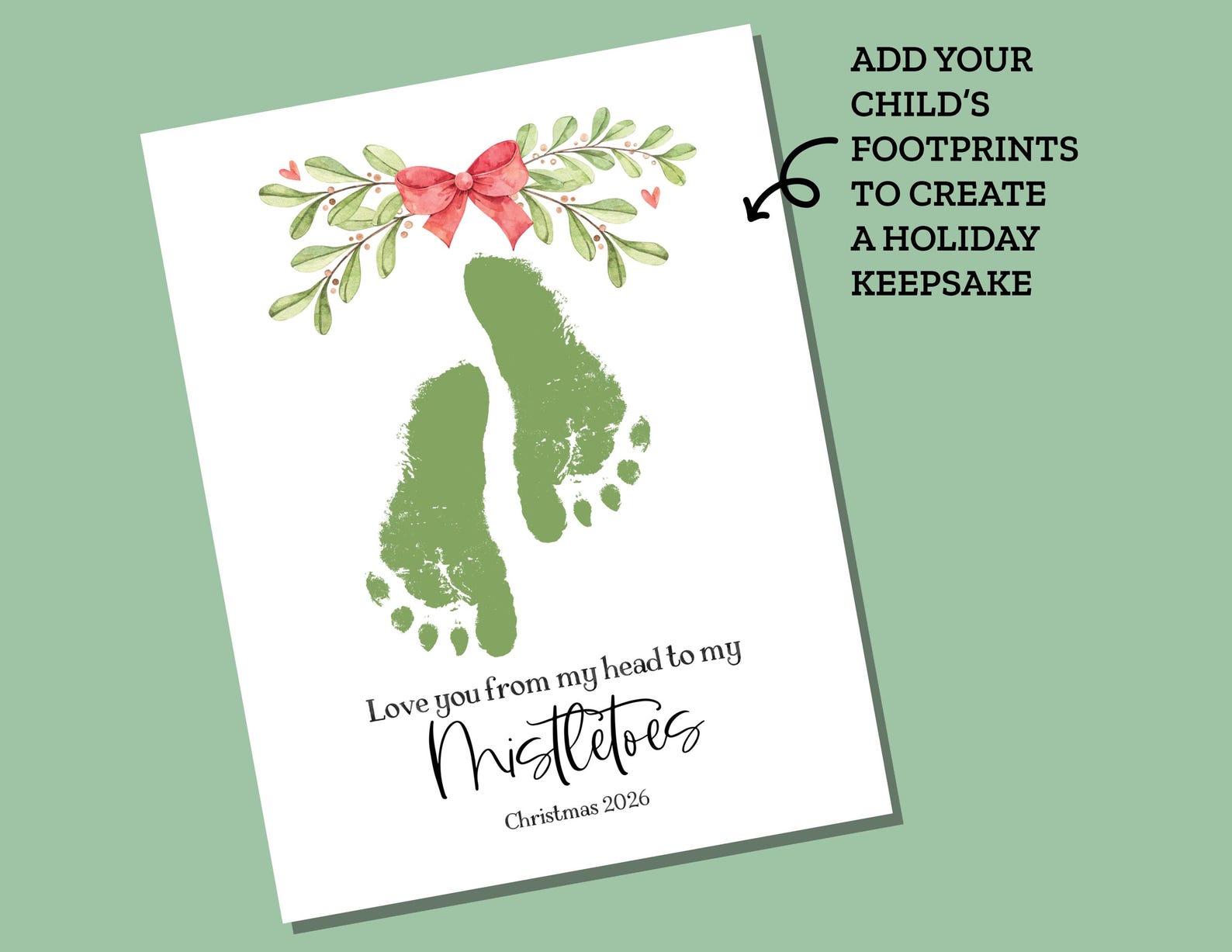 Mistletoes Handprint Art, Printable Christmas Handprint Activity for ...