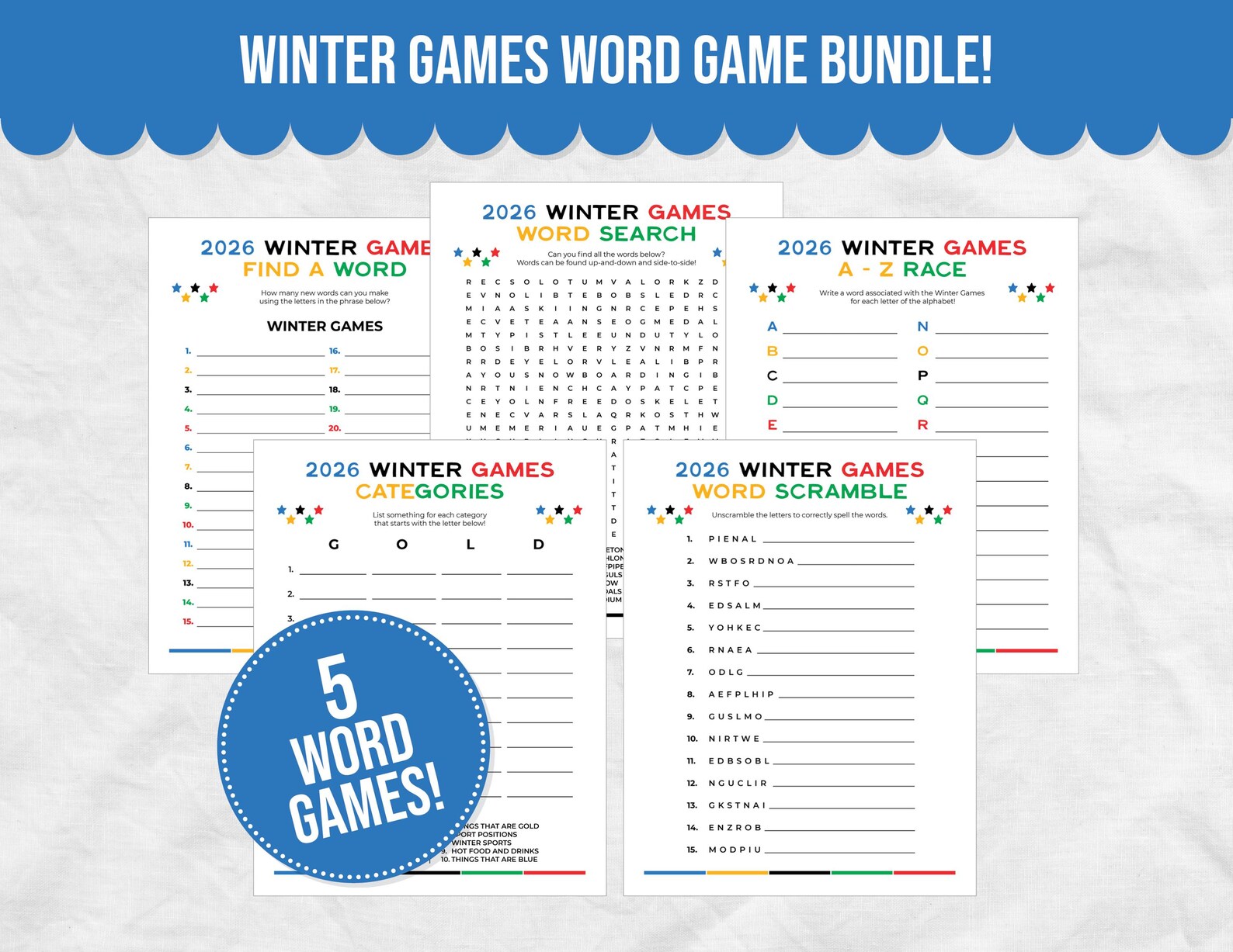 2026 Winter Games Word Search, Winter Word Games for Adults, Winter ...