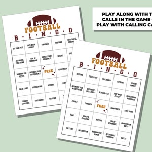 Football Bingo Game With 40 Unique Football Bingo Cards Printable ...