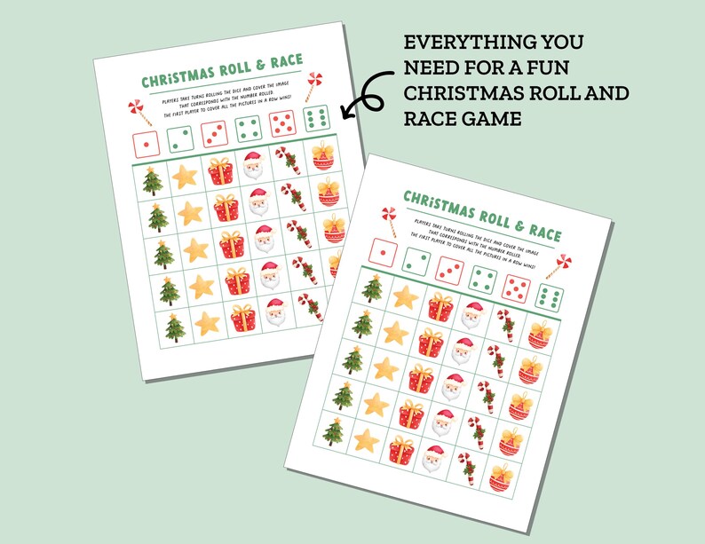 Christmas Roll & Race Game, Christmas Dice Game, Preschool Christmas ...
