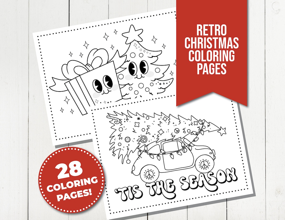Retro Christmas Coloring Pages for Kids - 28 Groovy and Festive ...