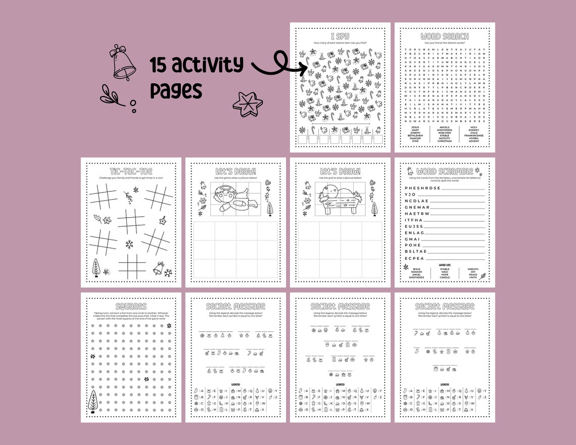 Advent Activity Bundle Including Nativity Coloring Pages, Nativity ...