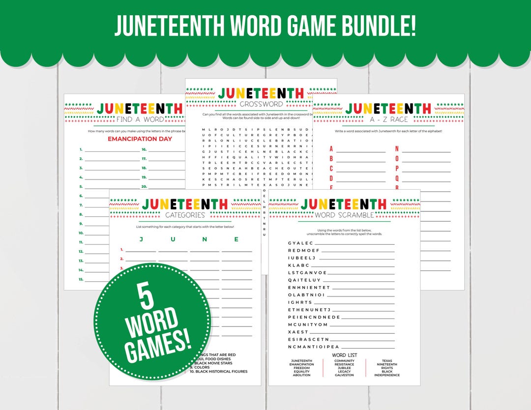 Juneteenth Word Search, Juneteenth Word Games for Adults, Juneteenth ...