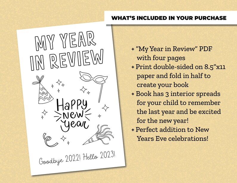 Kids Year in Review Activity Printable Time Capsule for Kids - Etsy
