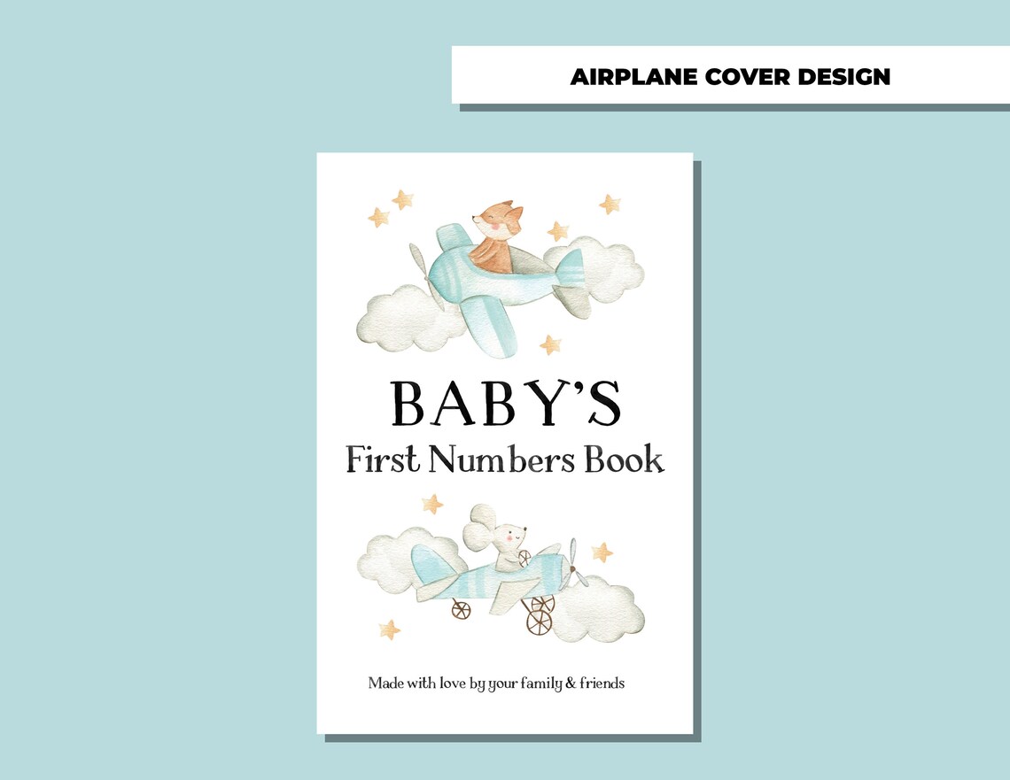 Baby's 1st Numbers Book Airplane Baby Shower Activity - Etsy
