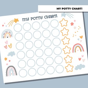 Rainbow Potty Chart for Toddlers, Potty Training Chart for Girls ...
