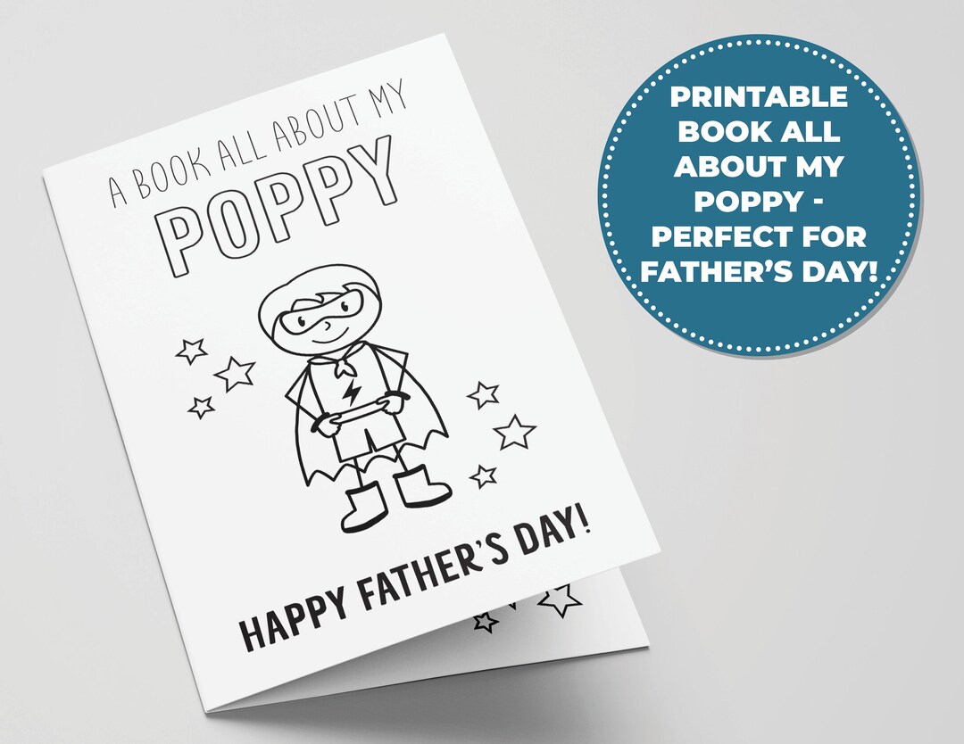 All About Poppy Printable Book for Father's Day, Perfect Father's Day ...