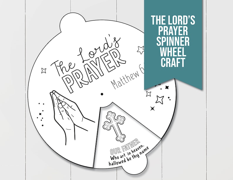 The Lords Prayer Spinner Wheel Printable, Perfect Sunday School ...