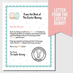 Easter Bunny Printable Letter, Letter From the Easter Bunny, Kids ...