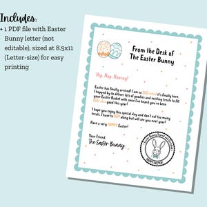Easter Bunny Printable Letter, Letter From the Easter Bunny, Kids ...
