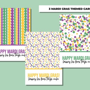 Mardi Gras Mini Cookie Card, Printable Mini Cookie Card for Carnival ...
