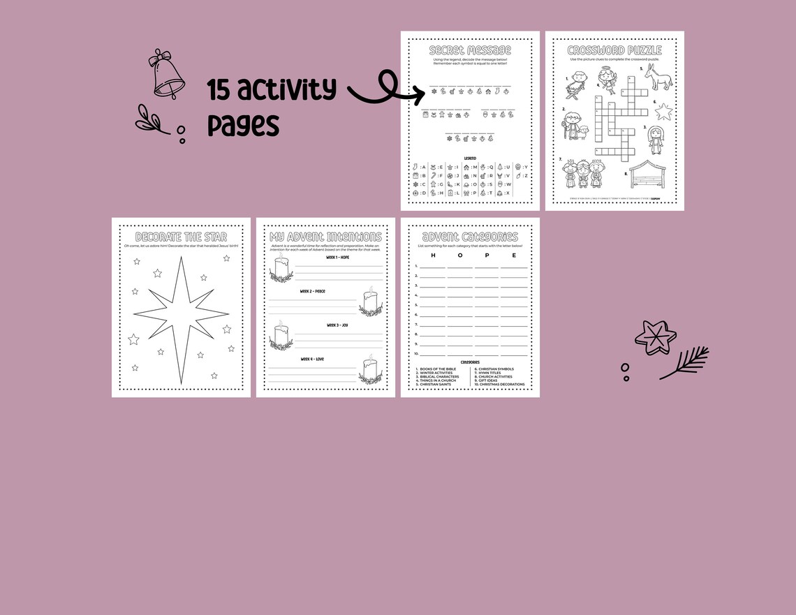 Advent Activity Bundle Including Nativity Coloring Pages, Nativity ...