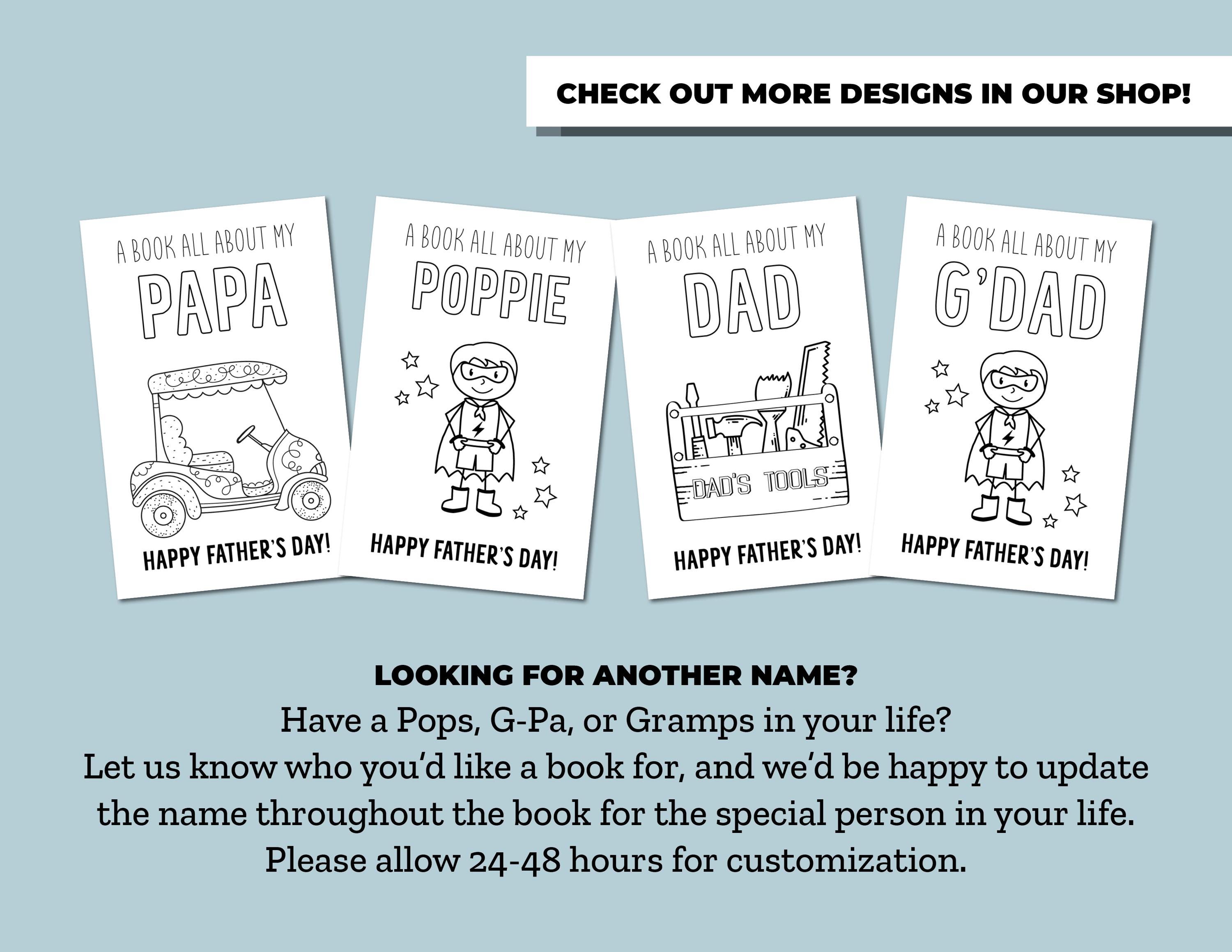 All About Poppa Printable Book for Father's Day, Perfect Father's Day ...
