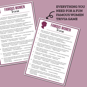 International Women's Day Trivia Game Womens History - Etsy