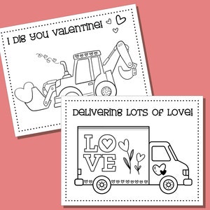 Construction Truck Coloring Pages for Valentines Day, Valentine's Day ...