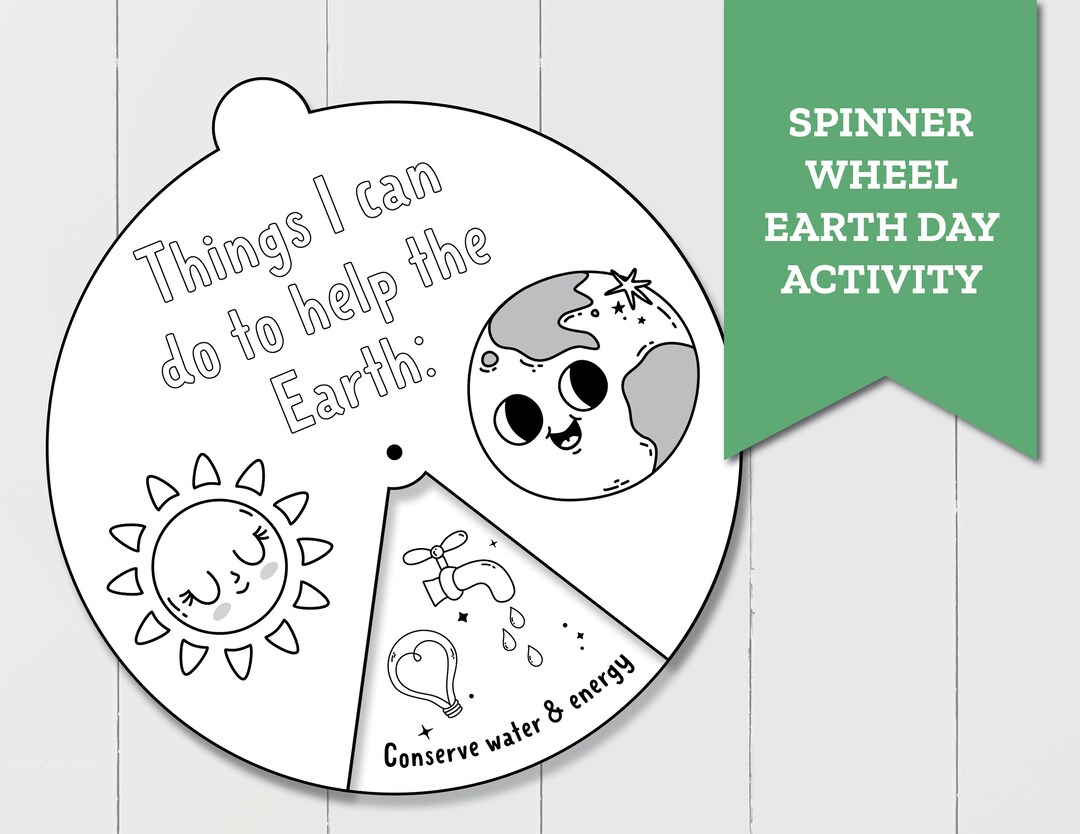 Earth Day Activities Printable Printable Spinner Wheel - Etsy