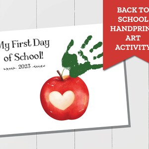 Back to School Handprint Art, Printable Handprint Activity for First ...
