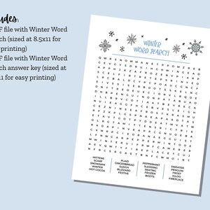 Winter Word Search, Printable Winter Games, Winter Word Games ...