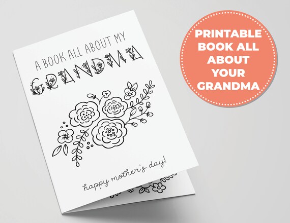 All About Grandma Printable Book for Mother's Day Perfect - Etsy
