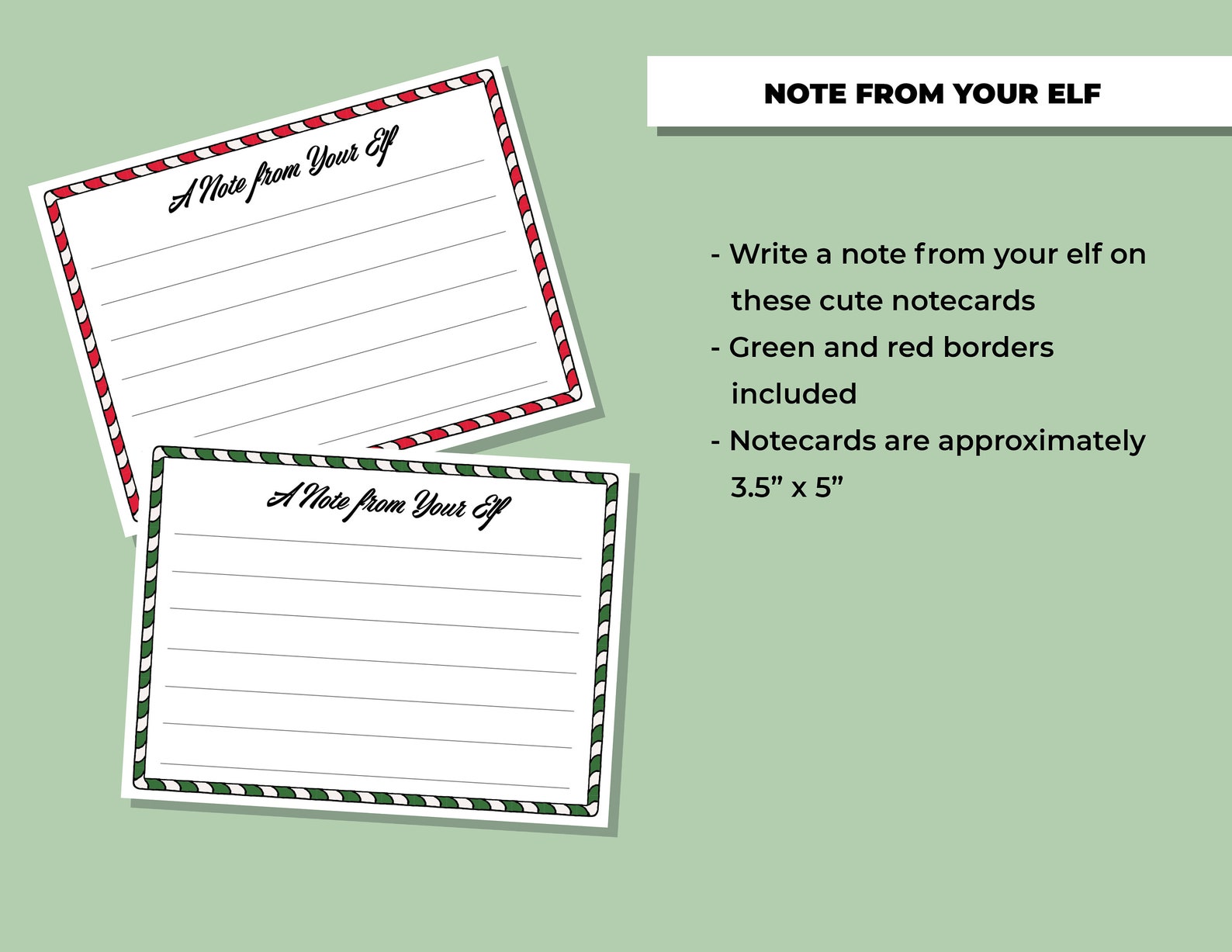 Elf Note Card Printable A Note From Your Elf Blank Note - Etsy