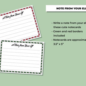 Elf Note Card Printable, A Note From Your Elf, Blank Note Card ...