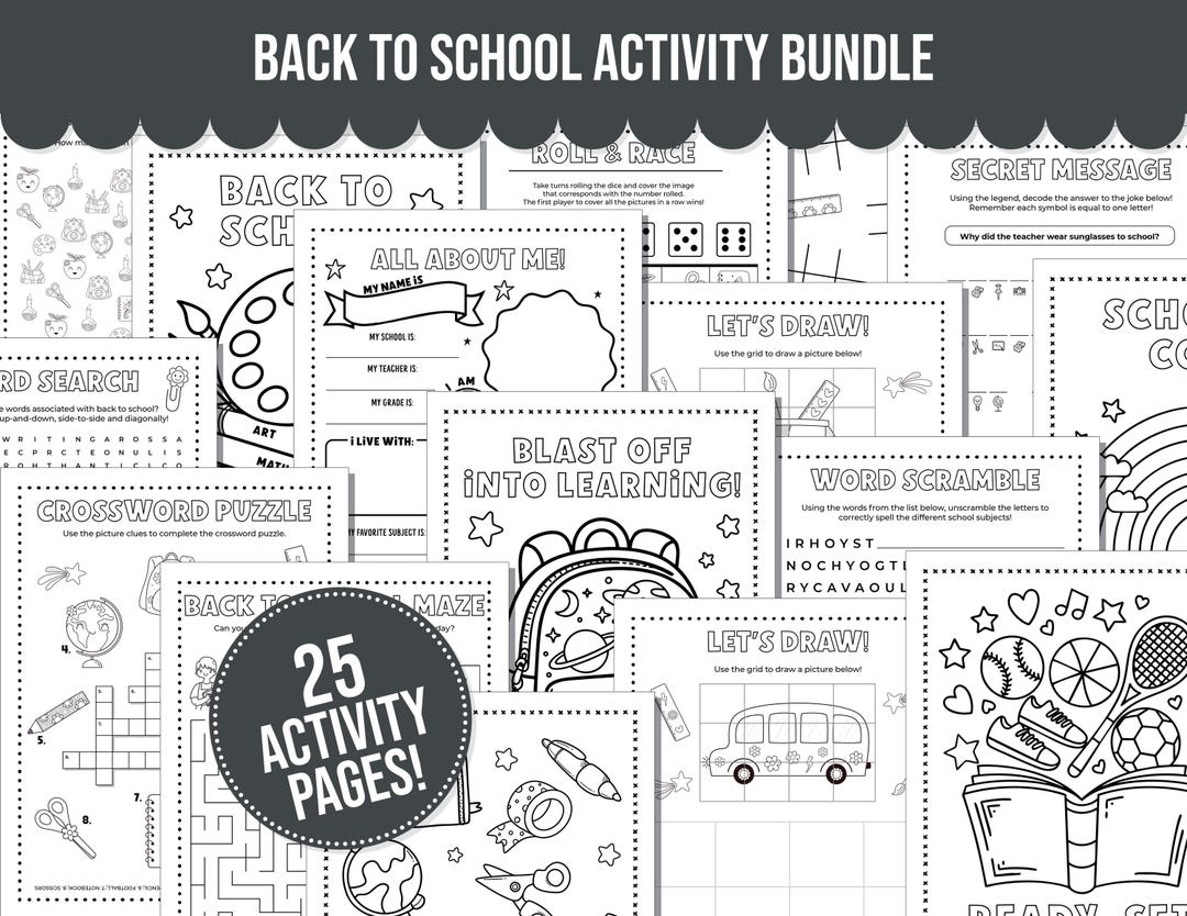 Back to School Activity Bundle, First Day of School Classroom ...