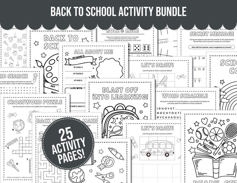 Back to School Activity Bundle, First Day of School Classroom ...