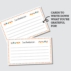 Thanksgiving Gratitude Card, I Am Thankful for Cards Printable ...