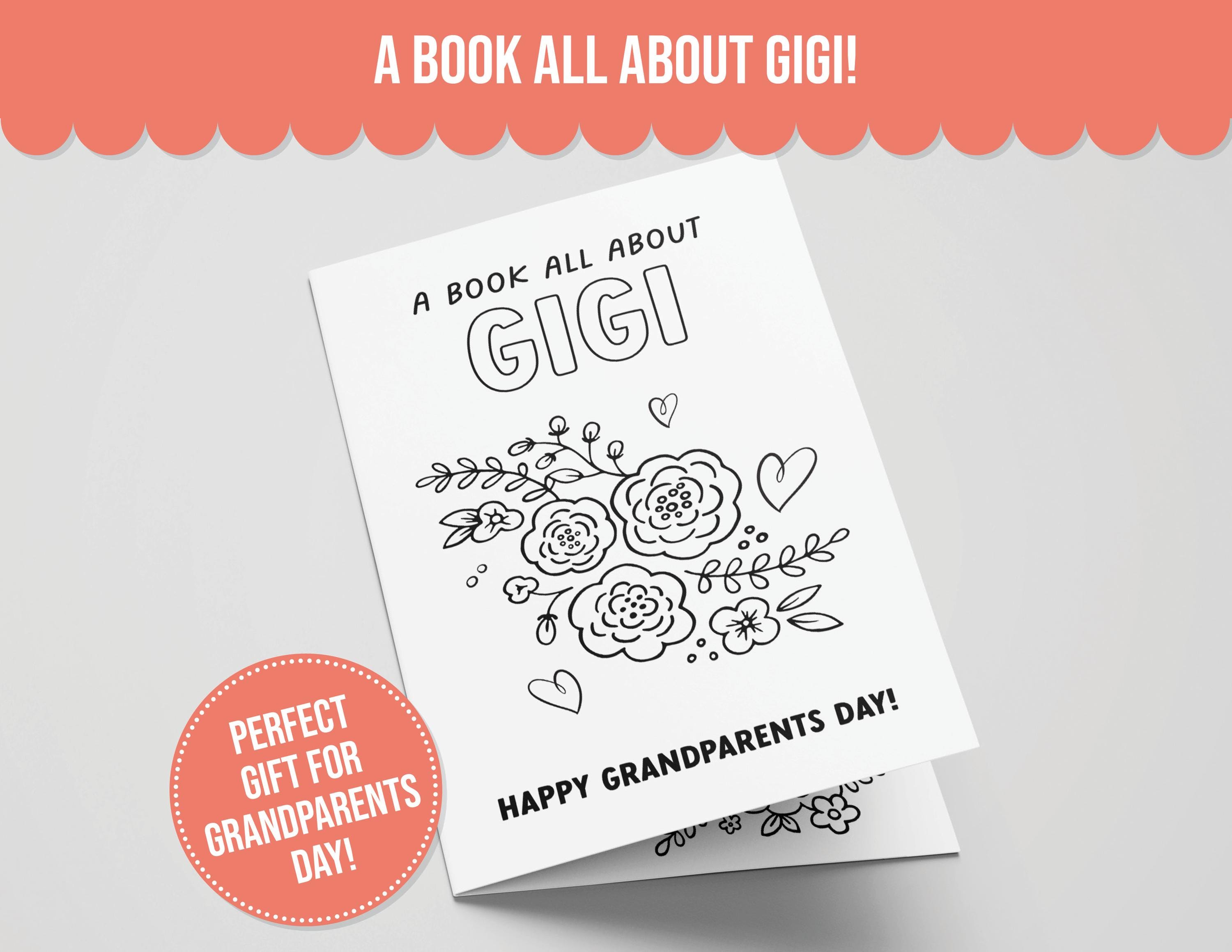 All About Gigi Printable Book for Grandparents Day, DIY Grandparents ...