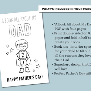 All About Dad Printable Book for Father's Day, Perfect Father's Day ...