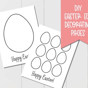 Blank Easter Egg Coloring Pages for Kids, Fun DIY Easter Egg Craft for ...