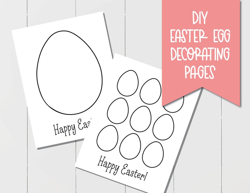Blank Easter Egg Coloring Pages for Kids Fun DIY Easter Egg - Etsy