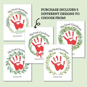 Christmas Handprint Art, Printable Handprint Activity for Baby's 1st ...