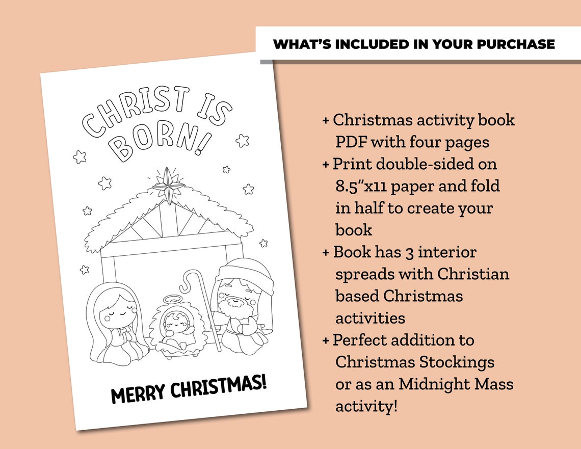 Christian Christmas Activity Book, Christian Christmas Kids Activities ...