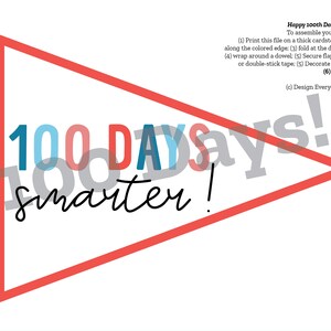 100th Day of School Printable Pennant Flags for Classroom Celebration ...