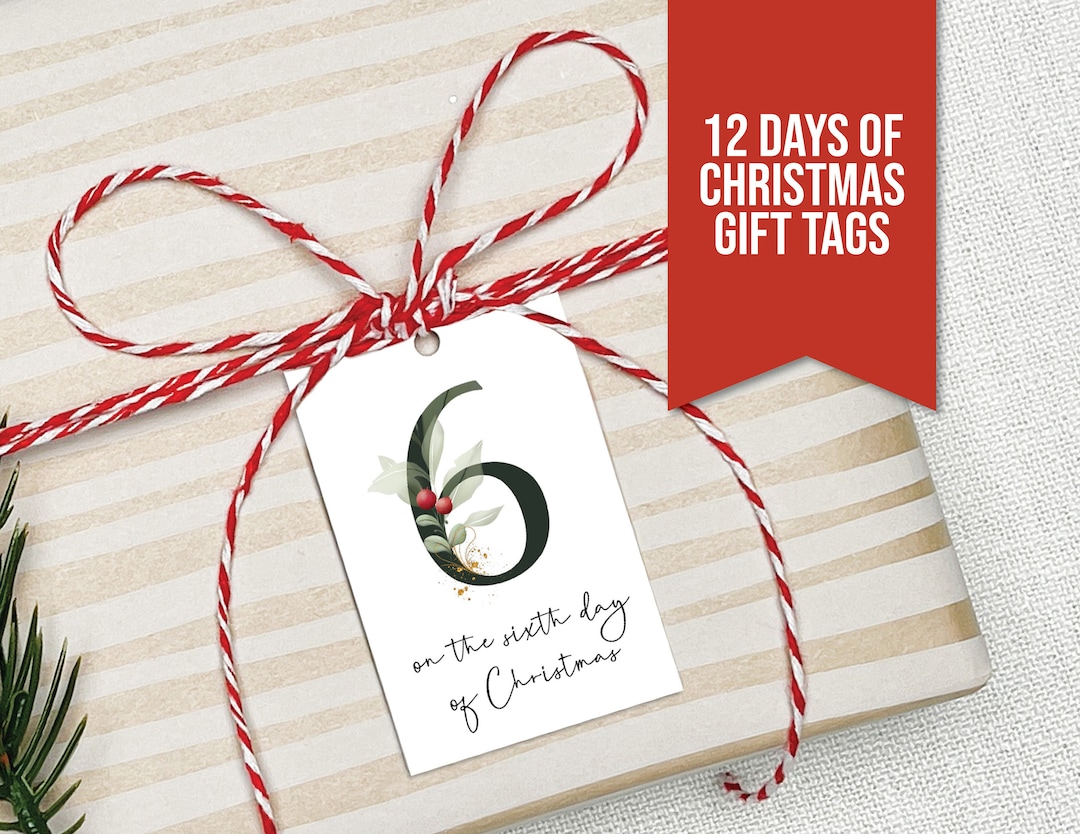 Twelve Days of Christmas Gift Tags, Printable Christmas Tags, Printable ...