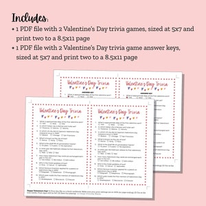 Valentine Trivia Game, Valentine Party Game, Pub Trivia, Ice Breaker ...
